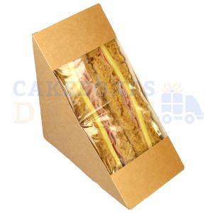 Kraft Sandwich / Cake Wedge With Window 72mm (Qty 500) - Cake Boxes ...