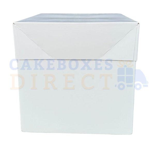 White Folding Tall 2 Piece Box 8x8x8 inches - Cake Boxes Direct Ltd