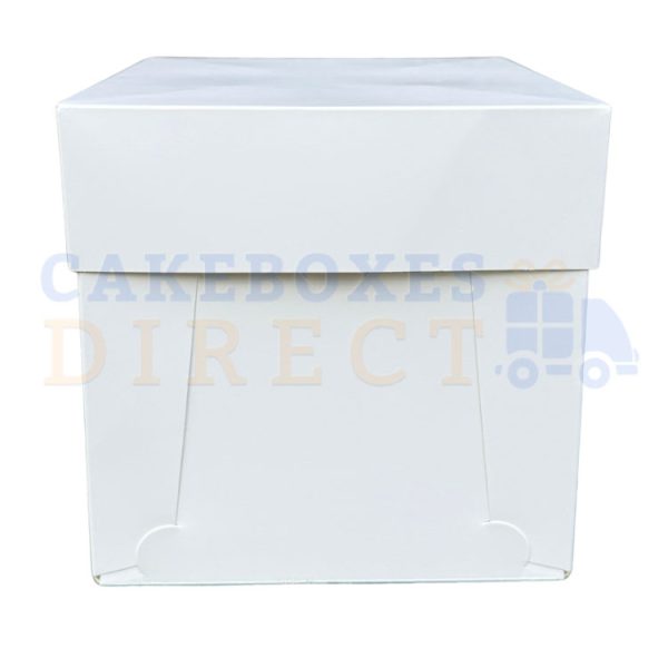 White Folding Tall 2 Piece Box 8x8x8 inches - Cake Boxes Direct Ltd